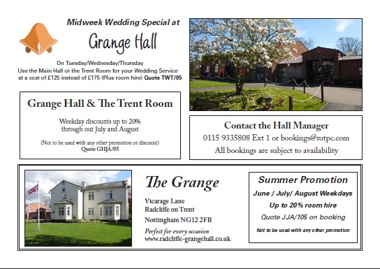 Grange Hall Advertising – Radcliffe On Trent Parish Council